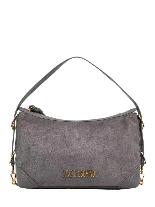Moschino Logo Plaque Shoulder Bag - Grey