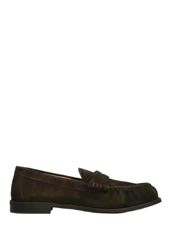 JULIE DEE Suede Slip-on Loafers - Brown
