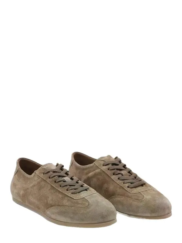 COMMON PROJECTS Taupe Suede Perforated Detail Sneakers - Brown