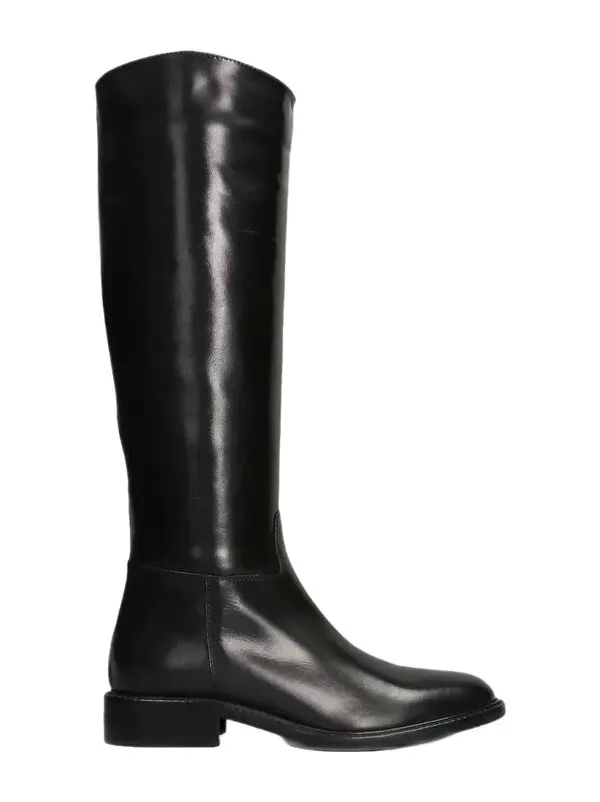 JULIE DEE Knee-high Leather Boots - Black
