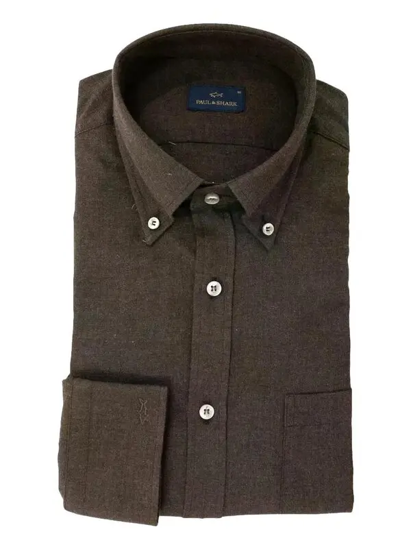 Paul & Shark Button-down Chest-pocket Shirt - Brown