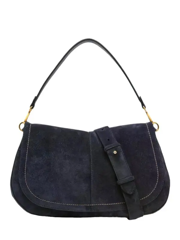GIANNI CHIARINI Large Helena Suede Shoulder Bag - Blue
