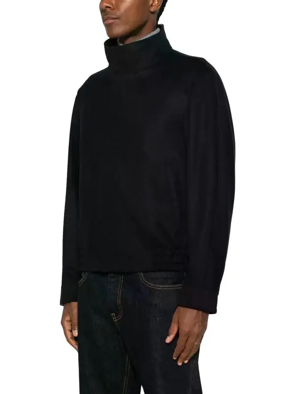 LARDINI High-neck Jacket With Concealed Fastening - Black