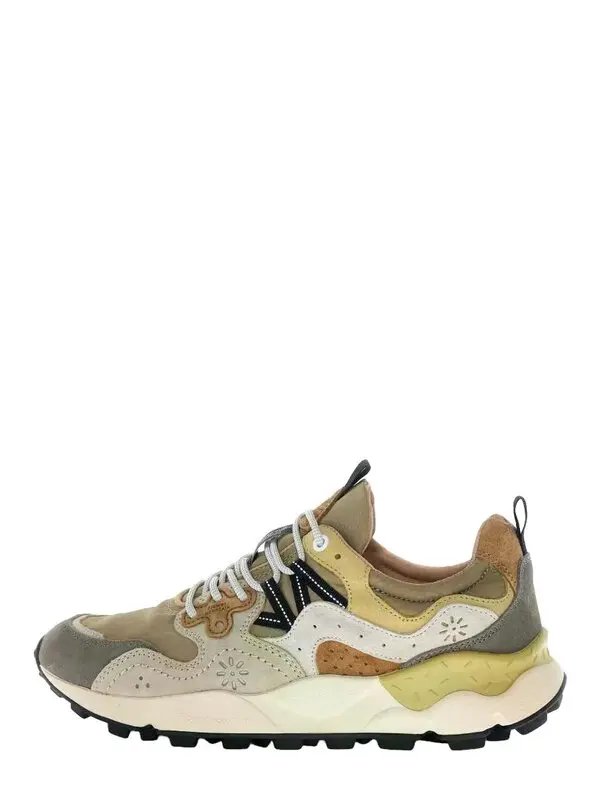 FLOWER MOUNTAIN Yamano 3 Panelled Sneakers - Green