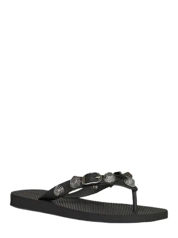 Balenciaga Cagole Embellished Thong Sandals - Black