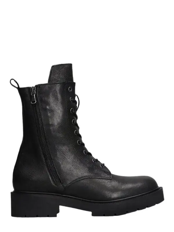 JULIE DEE Lace-up Combat Boots - Black