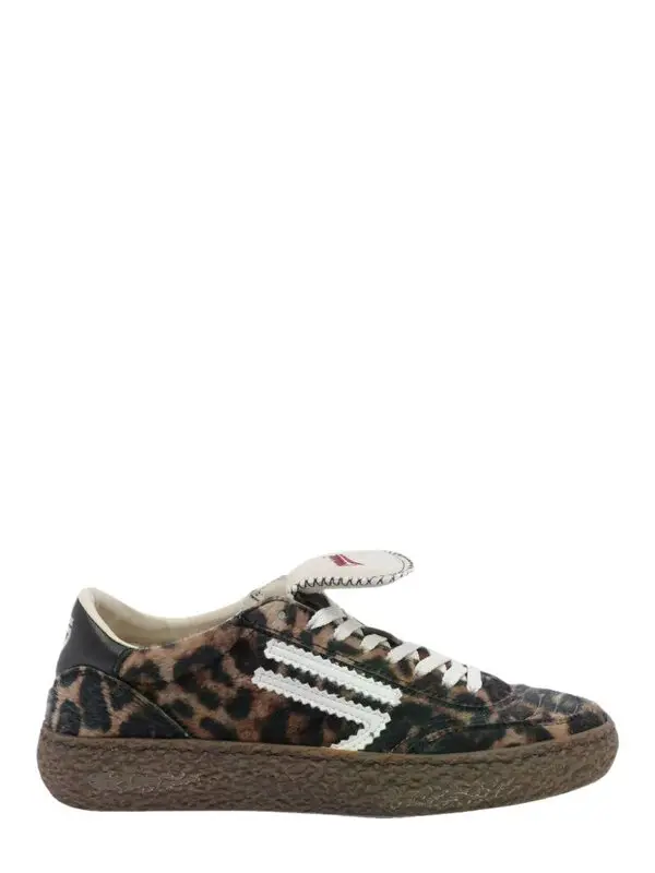 PURAAI Polly Tab Jaguar-print Sneakers - Brown