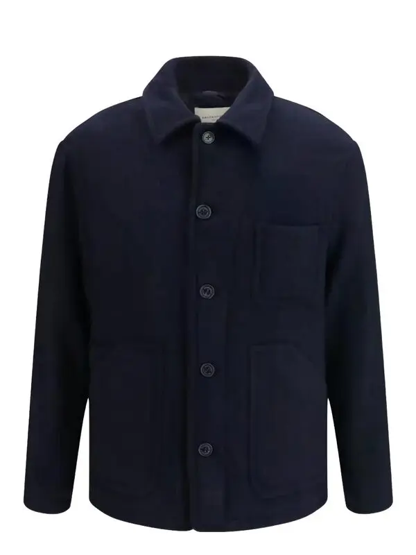 BROOKSFIELD Button-up Patch-pocket Sweater - Blue