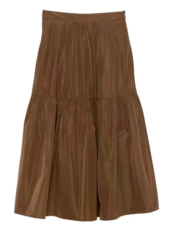 ROSSO 35 Tiered Midi Skirt - Brown