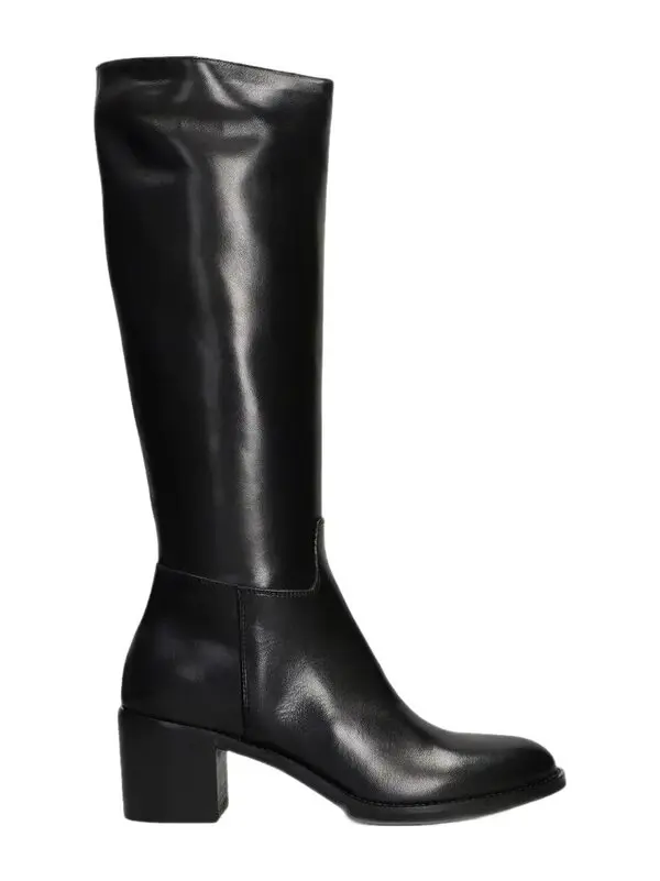 JULIE DEE Knee-high Leather Boots - Black
