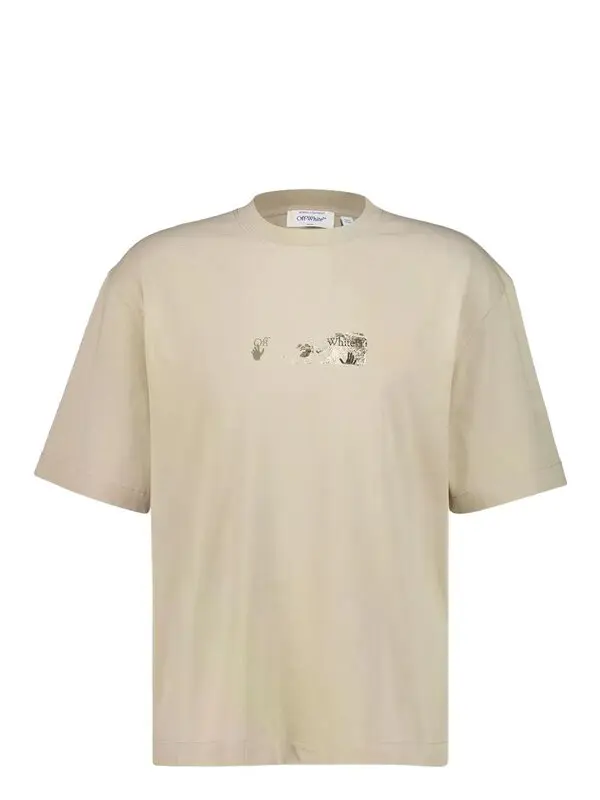 Off-White Arrows-print Cotton T-shirt - Neutrals
