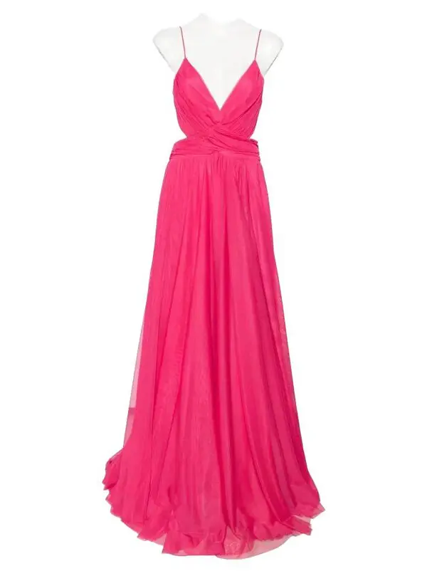 ALESSANDRO LEGORA Cut-out Ruched Maxi Dress - Pink