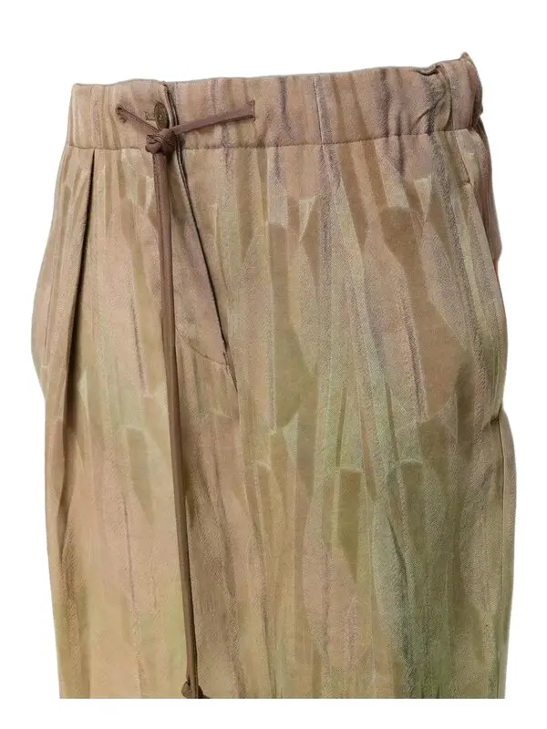 Emporio Armani Oval-patterned Jacquard Trousers - Brown