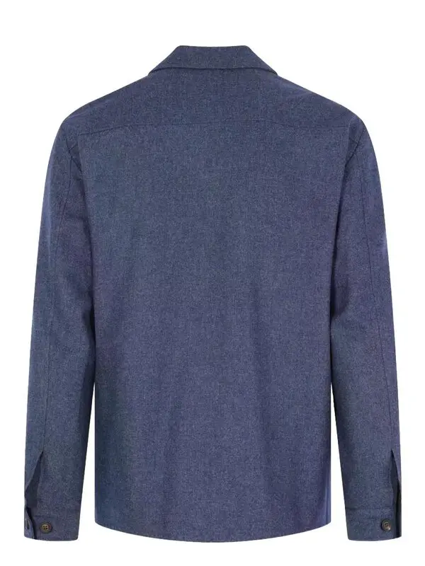 Eleventy Wool Blend Spread Collar Coat - Blue