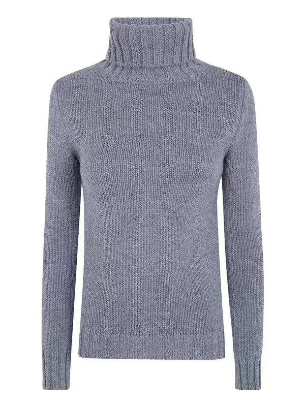 BASE Merino Roll-neck Knit Sweater - Grey