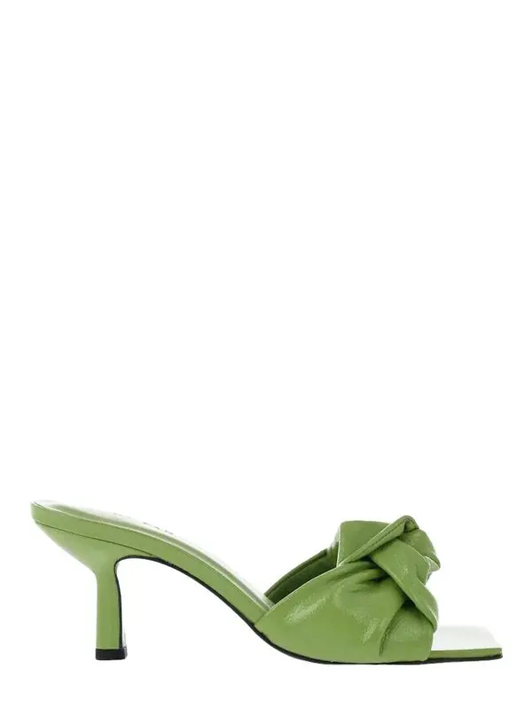 By Far Lana Knotted Leather Mules - Green