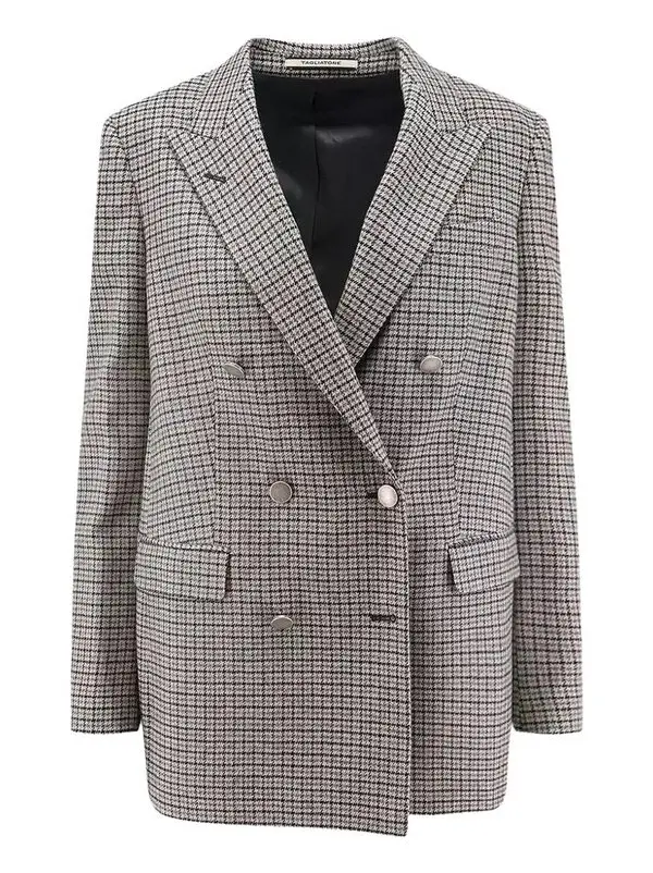Tagliatore Check Double-breasted Blazer - Grey