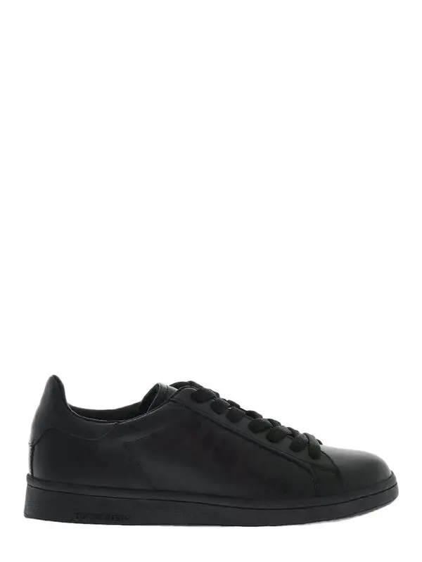 Dsquared2 Logo Print Leather Sneakers - Black