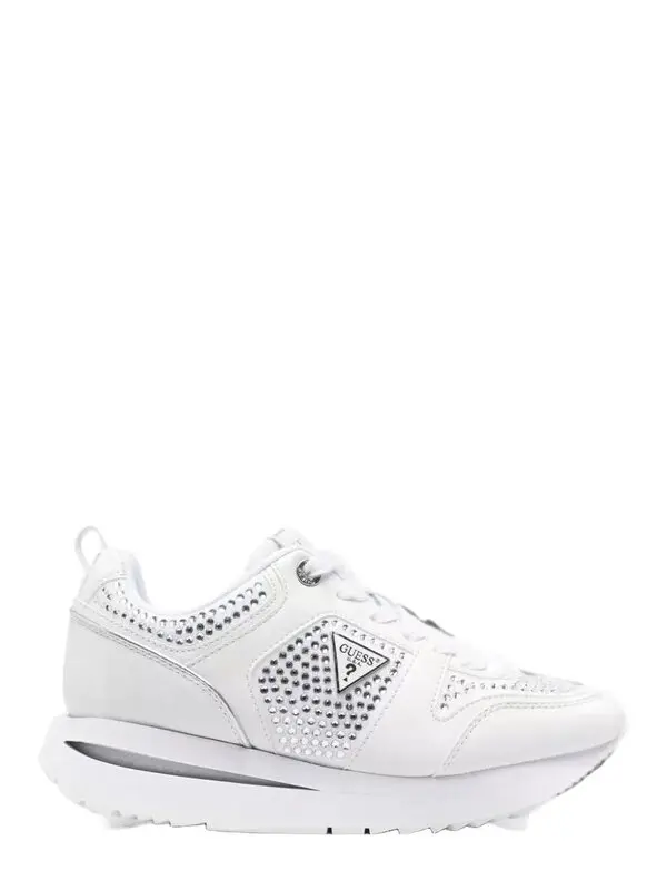 Guess Crystal Embellished Lace-up Sneakers - White