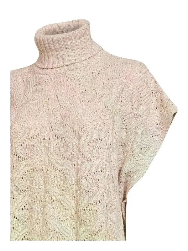 Etro Paisley-stitch Openwork Turtleneck Sweater - Neutrals