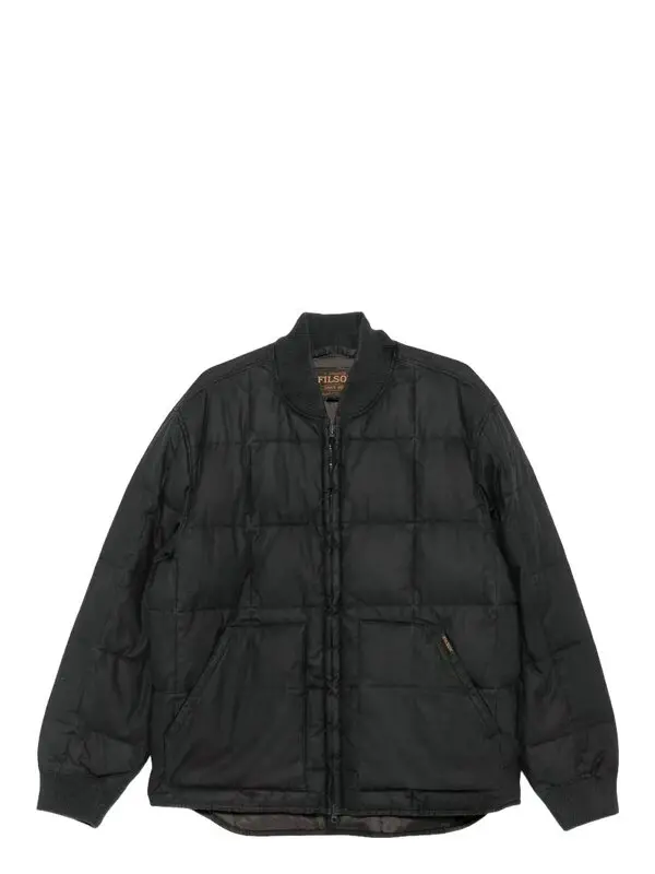 Filson Quilted Logo Patch Bomber Jacket - Black