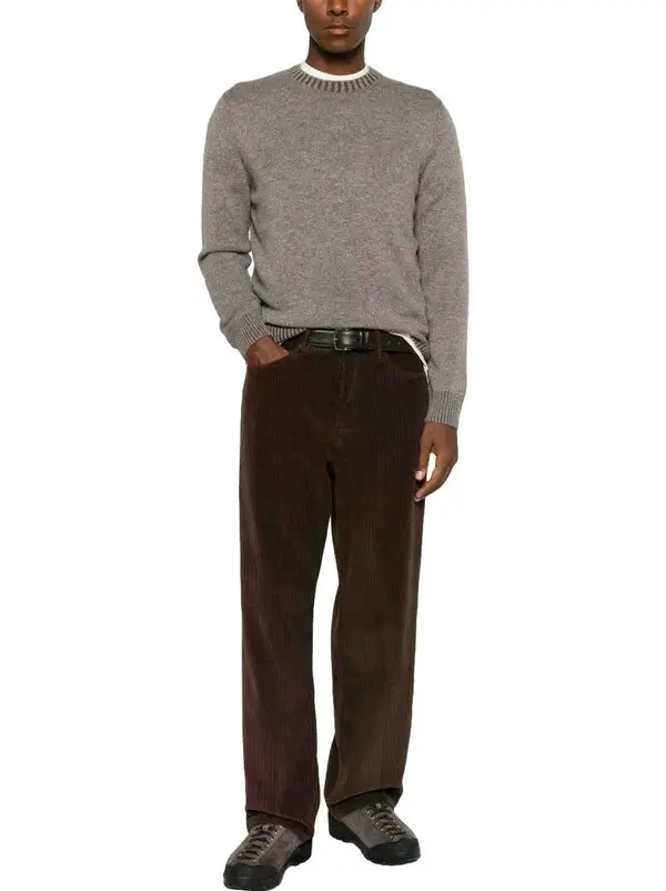 VENGERA Ribbed Knit Sweater - Brown