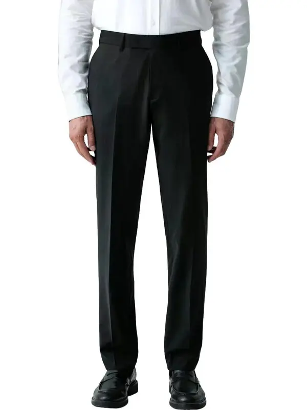 Karl Lagerfeld Tailored Pressed Crease Belt Loop Trousers - Black