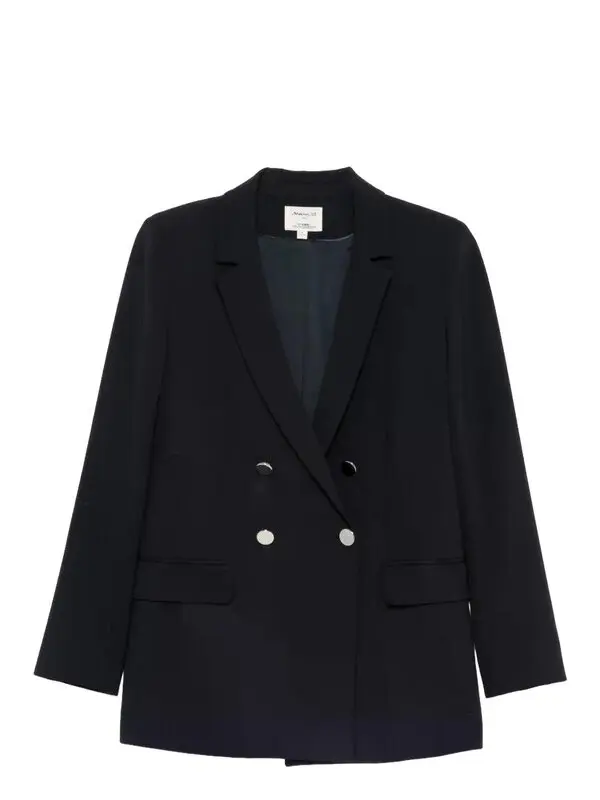 MAISON123 Florine Double-breasted Notched-lapels Blazer - Blue