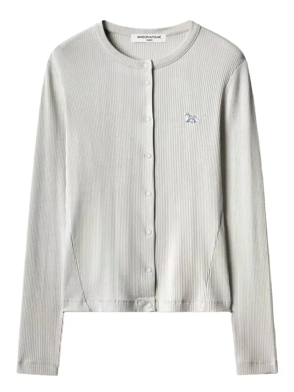 Maison Kitsuné Baby Fox Ribbed-knit Cardigan - Grey