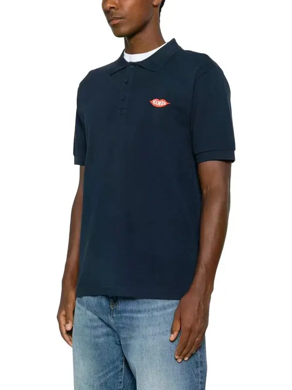 Kenzo Logo-patch Polo Shirt - Blue