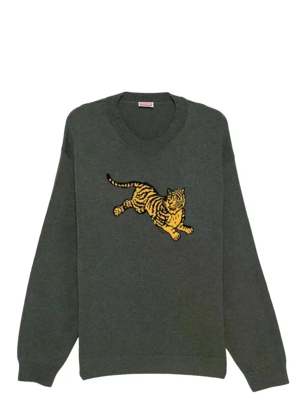 Kenzo Tiger Motif Sweater - Green