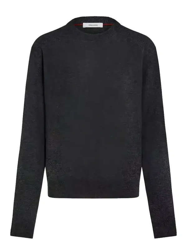 FERRAGAMO Long Sleeve Knitted Sweater - Grey