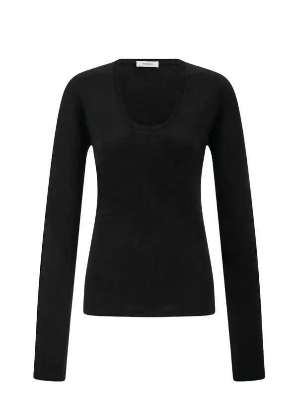 FERRAGAMO Wool Long-sleeve Top - Black