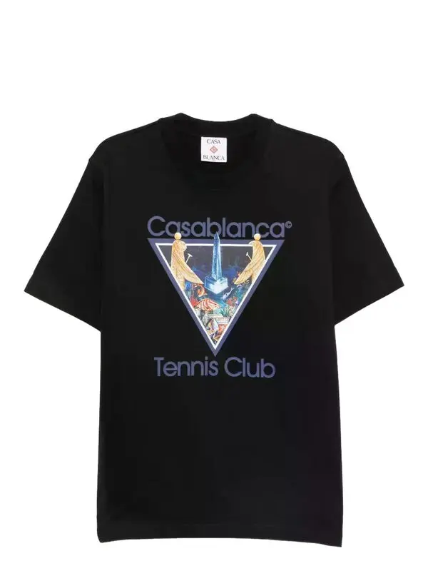 Casablanca Monde Perdu Tennis Club Icon Graphic-print T-shirt - Black