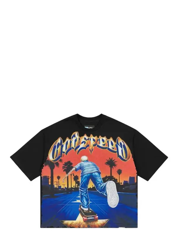 GODSPEED Kick Push Graphic-print T-shirt - Black