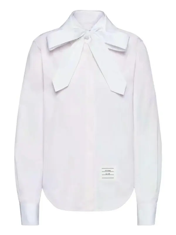 Thom Browne Stripe Bow Blouse - Pink