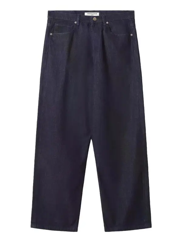 Maison Kitsuné Logo Patch Wide-leg Jeans - Blue