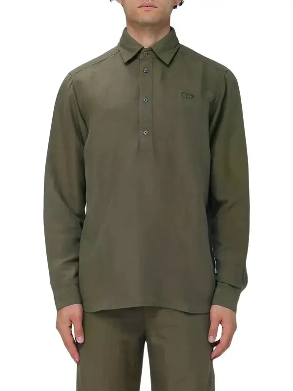 DIESEL® Logo-embroidered Long-sleeve Militare Shirt - Green