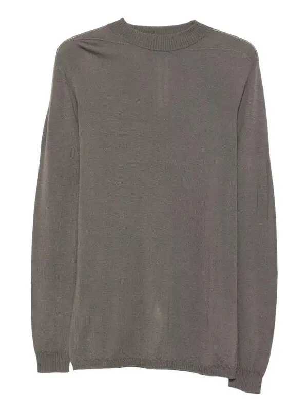 Rick Owens Ribbed Trim Long Sleeve Sweater - Grey