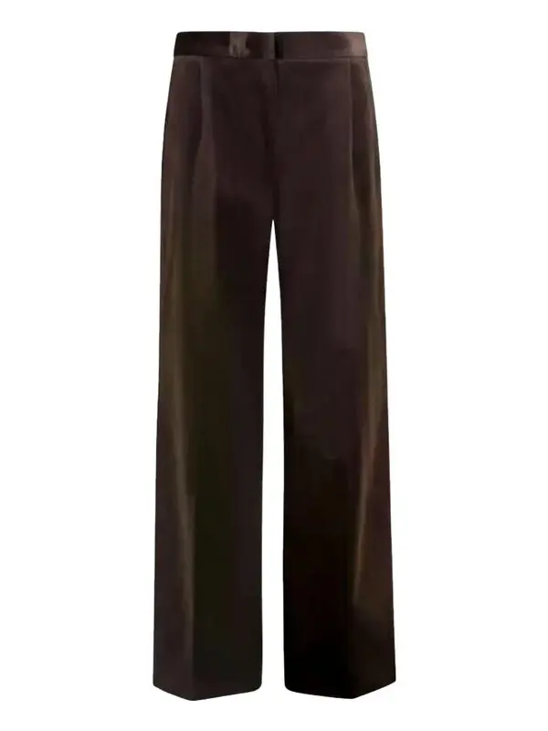 LARDINI Velvet Wide-leg Trousers - Brown