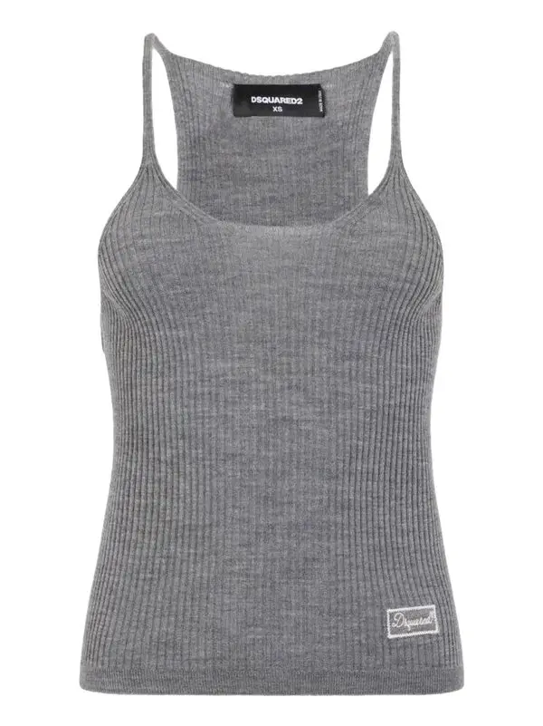 Dsquared2 Ribbed Knit Tank Top - Grey