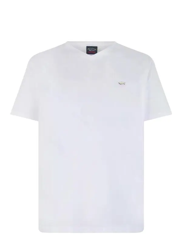Paul & Shark Logo-patch V-neck T-shirt - White