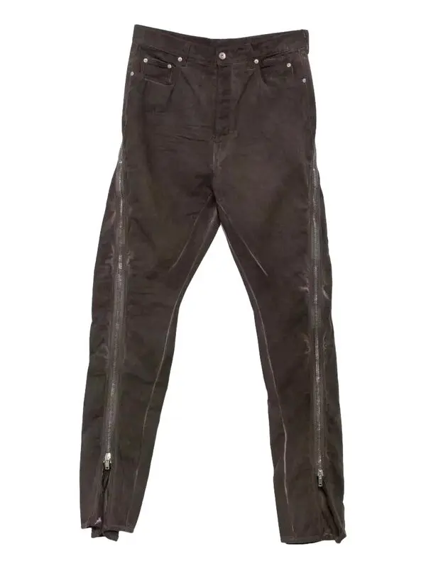 Rick Owens Zip-detail Straight-leg Jeans - Grey