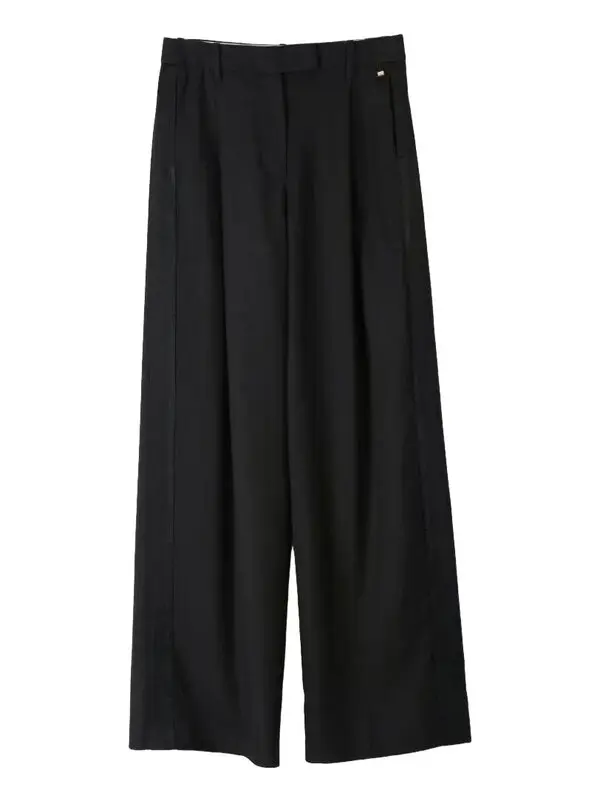 Herno Pleated Wide-leg Trousers - Black