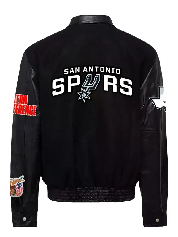 JEFF HAMILTON San Antonio Spurs Logo-patch Bomber Jacket - Black