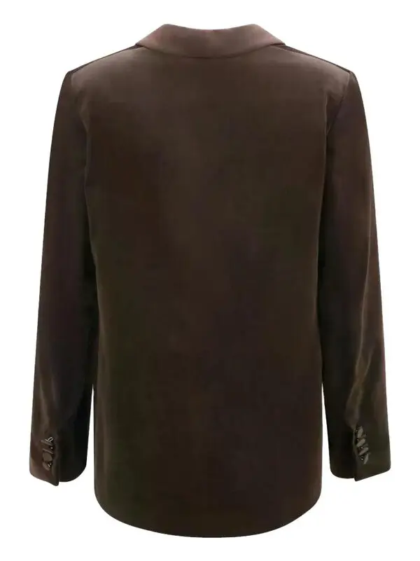 LARDINI Velvet Shawl-lapel Jacket - Brown