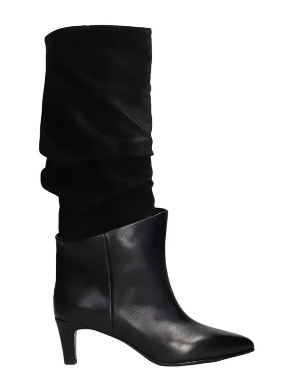 STRATEGIA SHOES Pointed-toe Slouchy Boots - Black