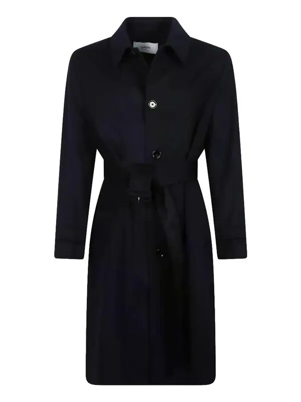 LARDINI Belted Button-front Coat - Blue