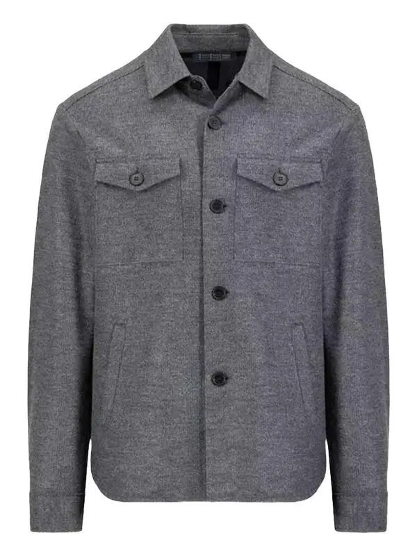 Harris Wharf London Wool Shirt Jacket - Grey
