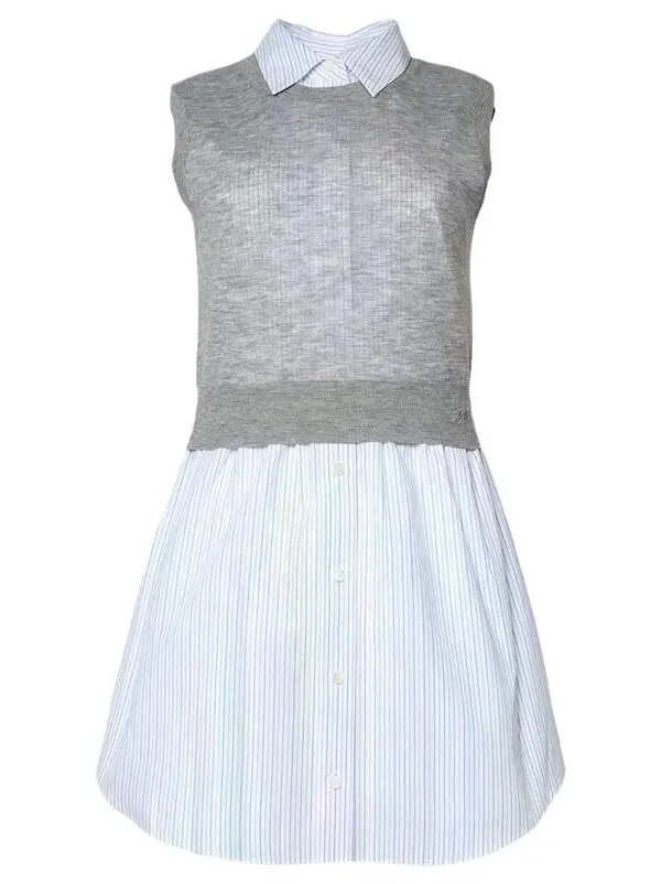Alexander Wang Sleeveless Knit Shirt Dress - Grey